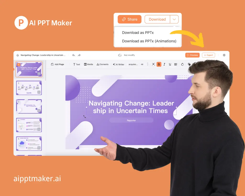 AI PPT Maker: Kostenloser Online AI PowerPoint Generator